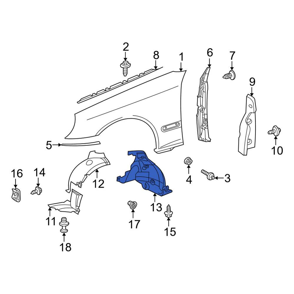 Mercedes-Benz OE 2038840522 - Front Left Forward Fender Splash Shield