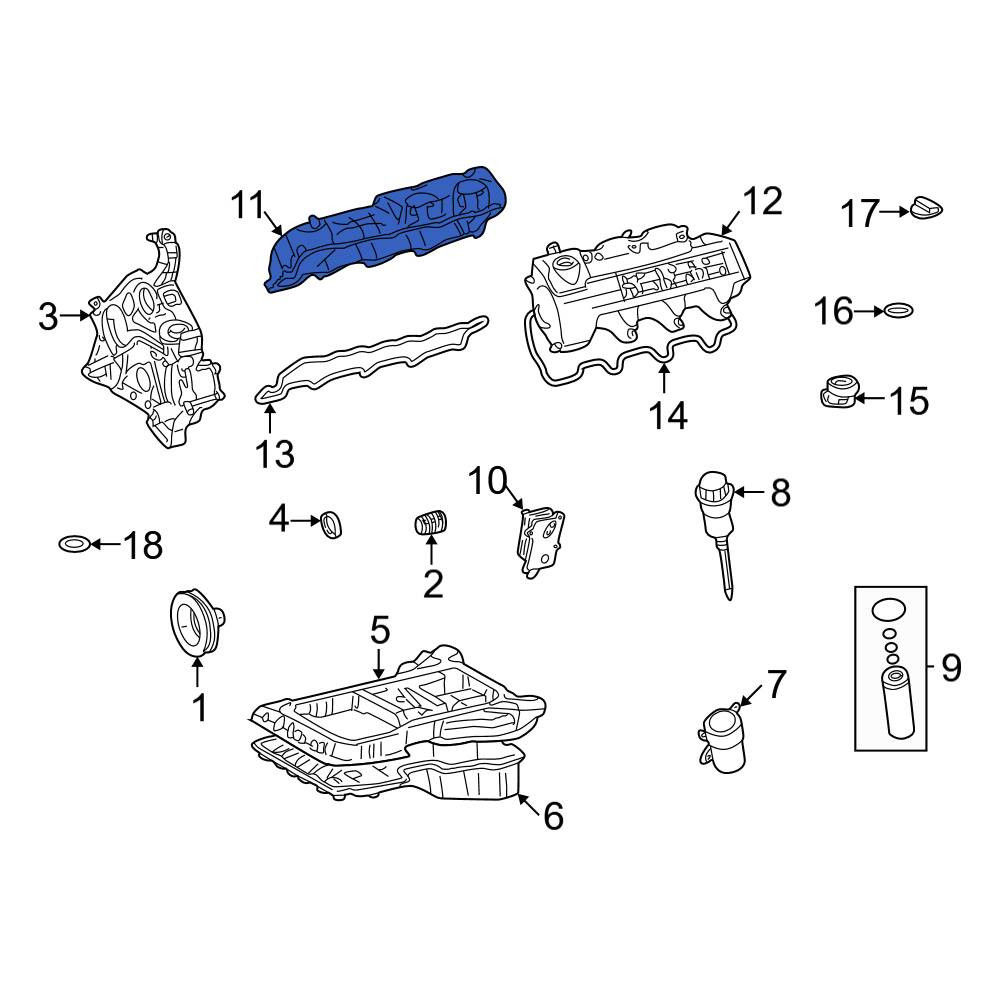 Mercedes-Benz OE 1120100430 - Right Engine Valve Cover