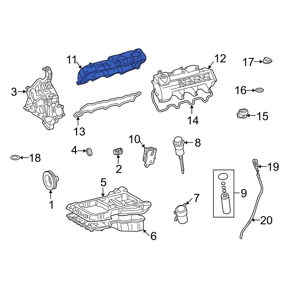 Mercedes-Benz OE 1120100430 - Right Engine Valve Cover