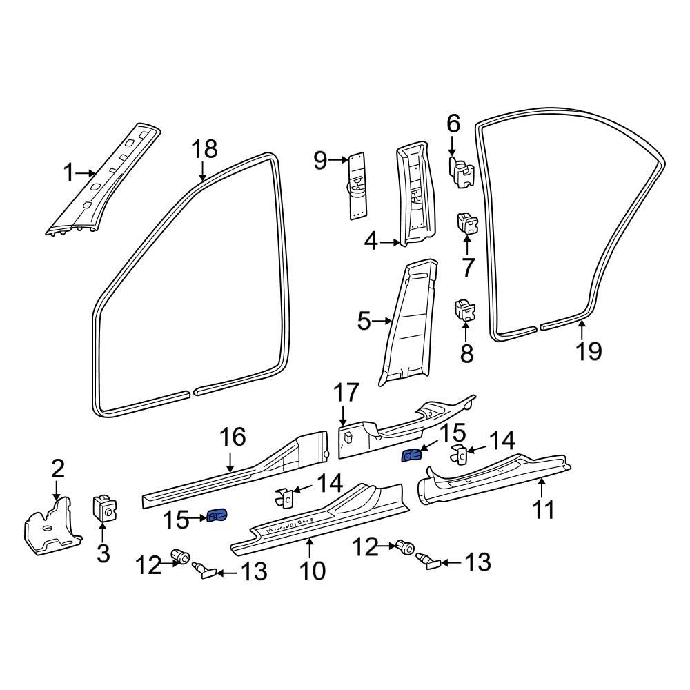 Mercedes-Benz OE 0019887681 - Exterior Molding Clip