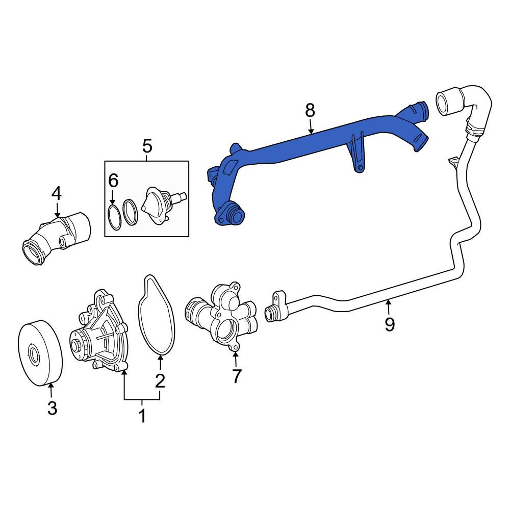 Mercedes-Benz OE 271200155264 - Upper Engine Coolant Pipe