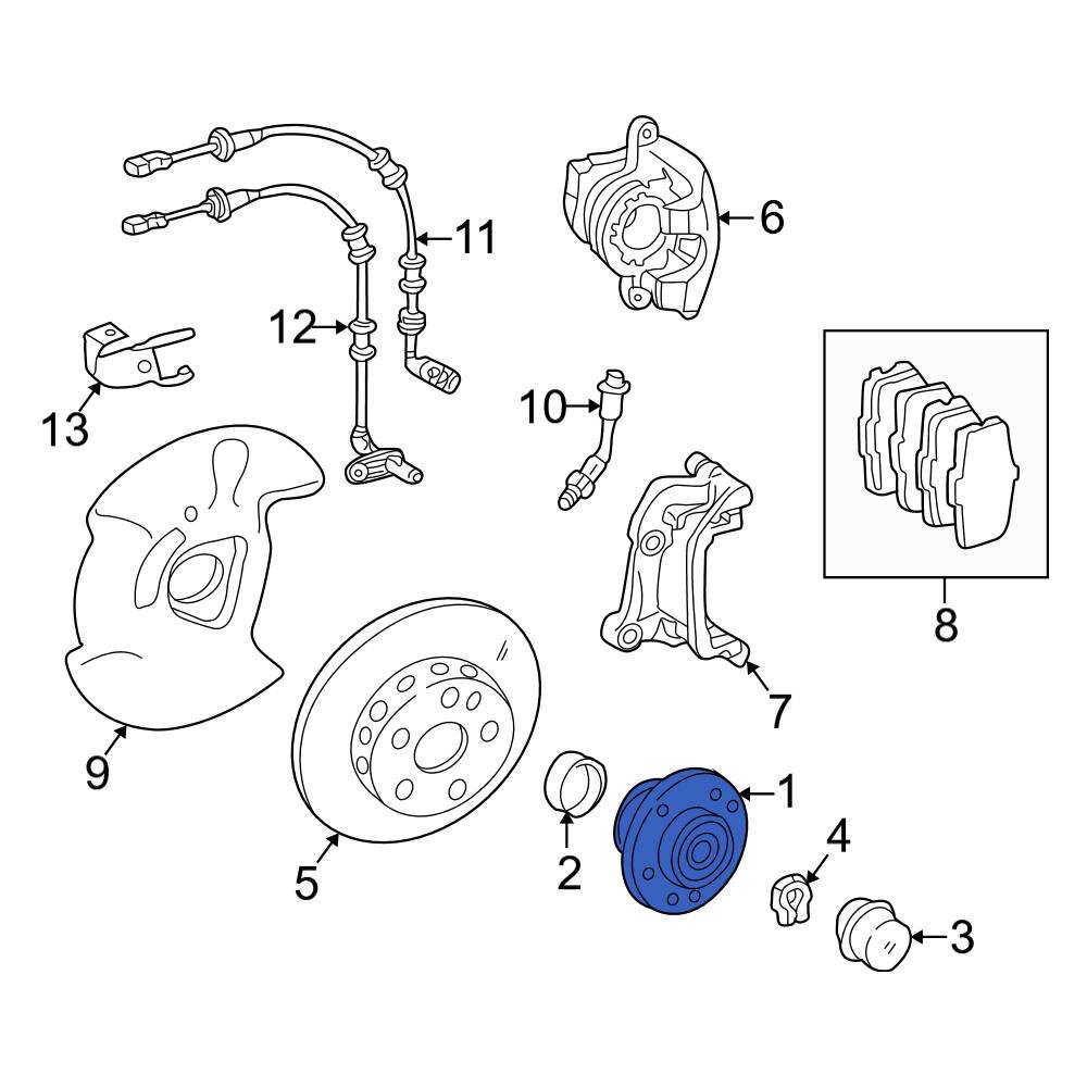 Mercedes-Benz OE 2093300325 - Front Wheel Bearing and Hub Assembly