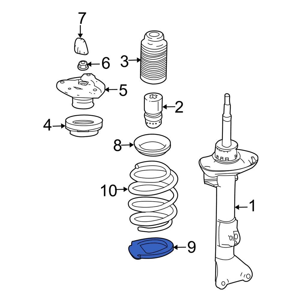 Mercedes-Benz OE 2043210184 - Lower Coil Spring Insulator