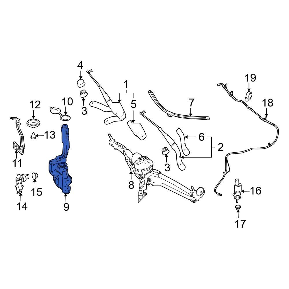 Mercedes-Benz OE 2048690300 - Front Washer Fluid Reservoir