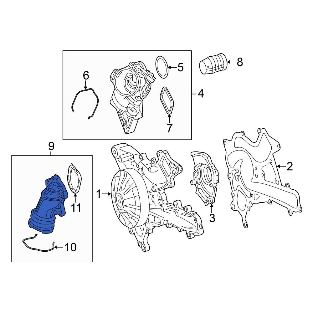 Mercedes-Benz OE 2762000156 - Engine Coolant Inlet Flange