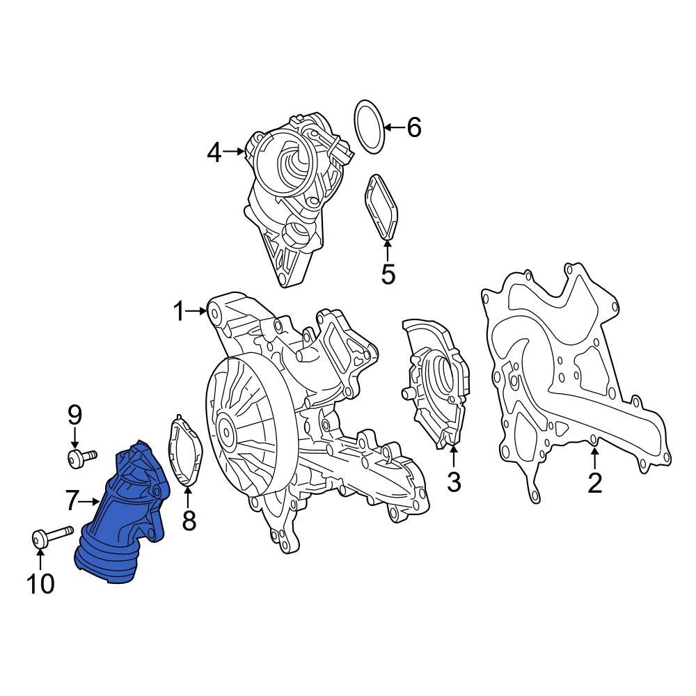 Mercedes-Benz OE 2762000156 - Engine Coolant Inlet Flange