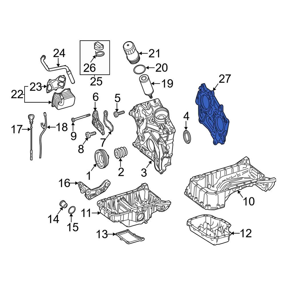 Mercedes-Benz OE 2760150201 - Upper Engine Timing Cover