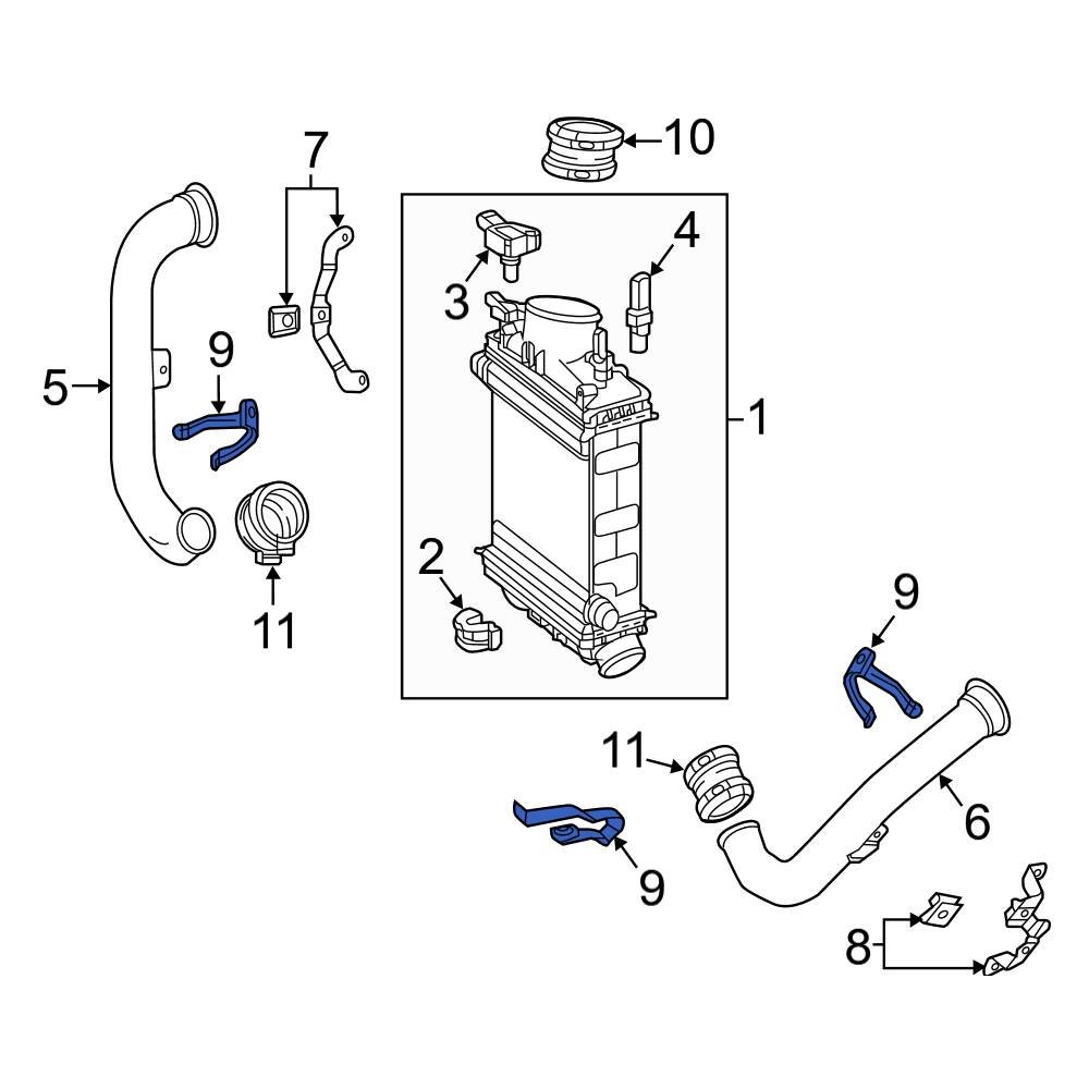 Mercedes-Benz OE 2760980039 - Upper Intercooler Pipe Bracket