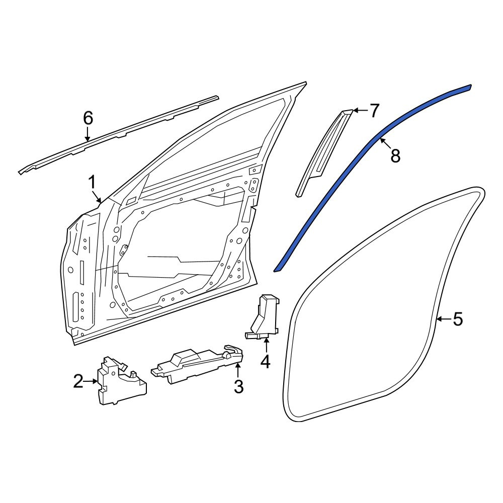 Mercedes-Benz OE 2056907107 - Front Left Door Reveal Molding
