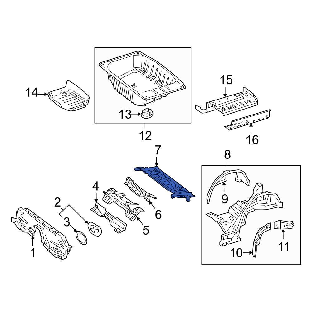 Mercedes-Benz OE 2056460147 - Rear Floor Pan Crossmember
