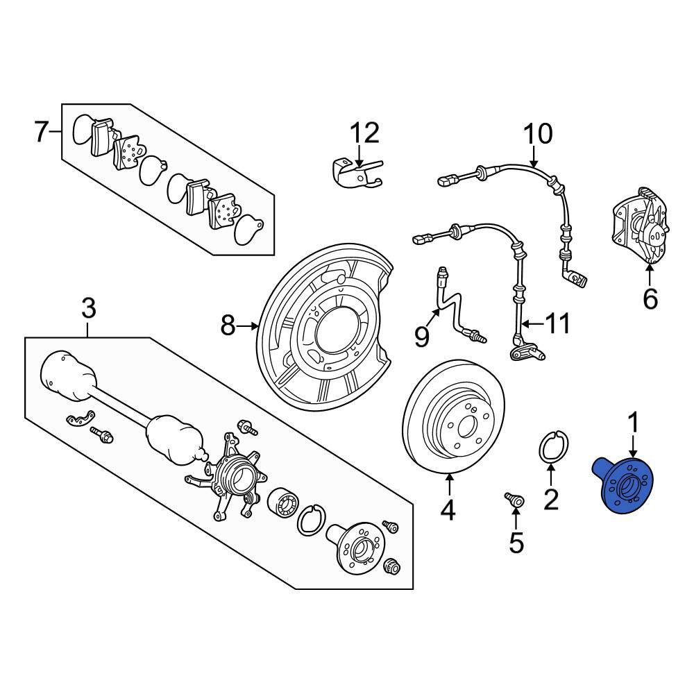 Mercedes-Benz OE 2203570208 - Rear Wheel Hub