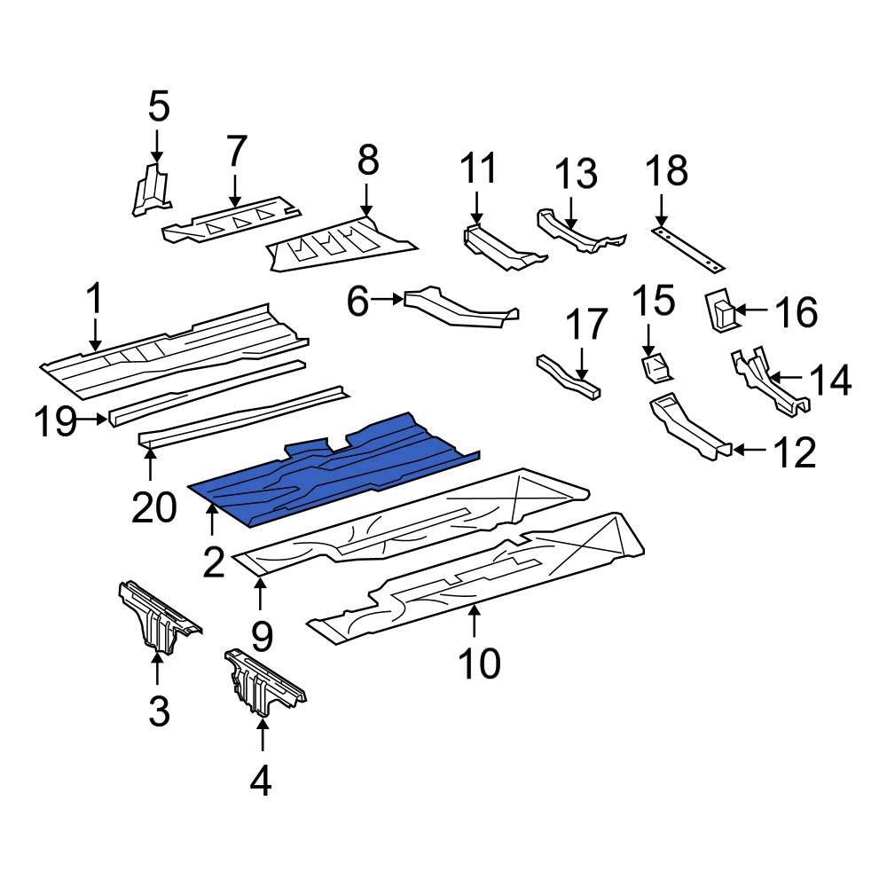 Mercedes-Benz OE 2216100560 - Front Left Floor Pan