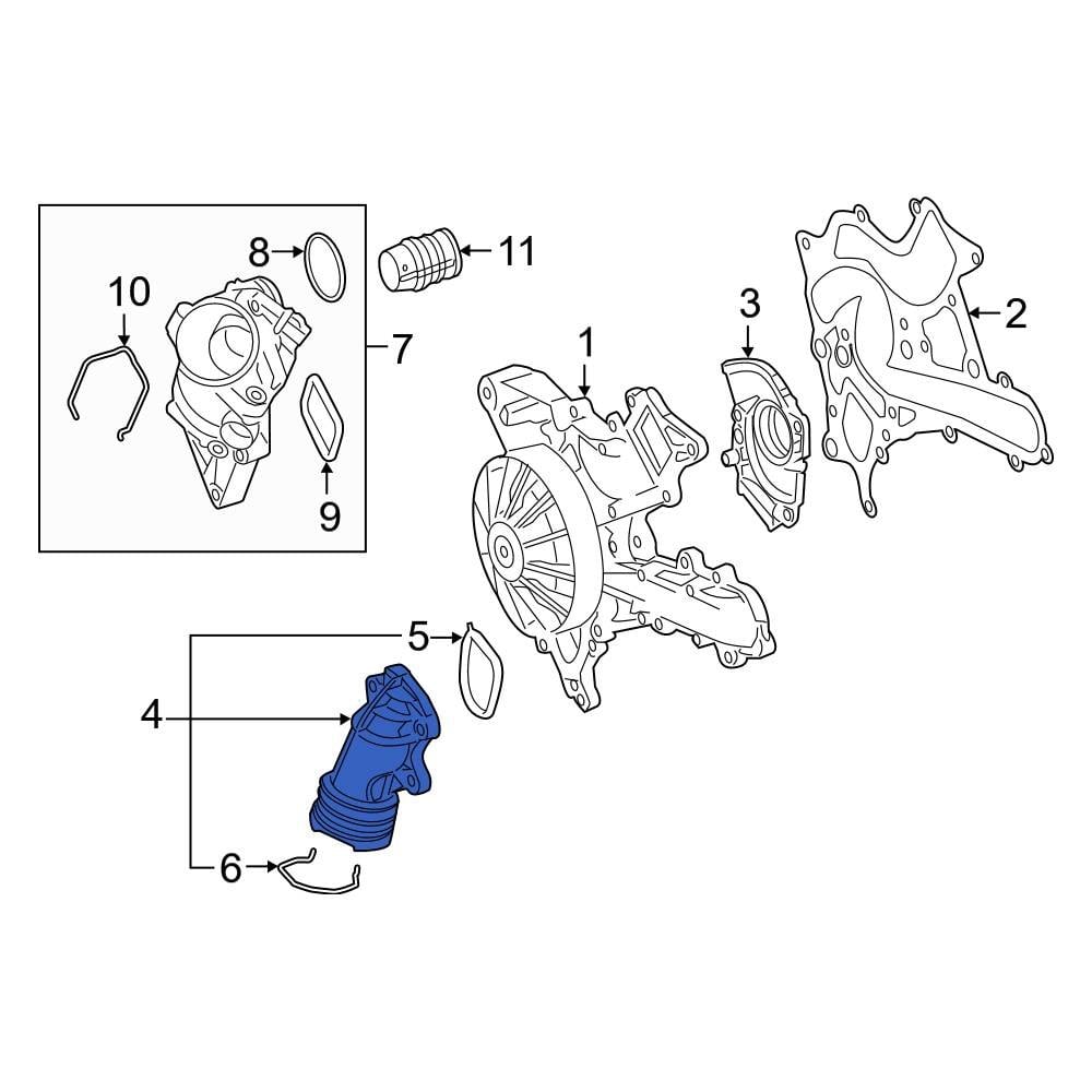 Mercedes-Benz OE 2762000156 - Engine Coolant Inlet Flange
