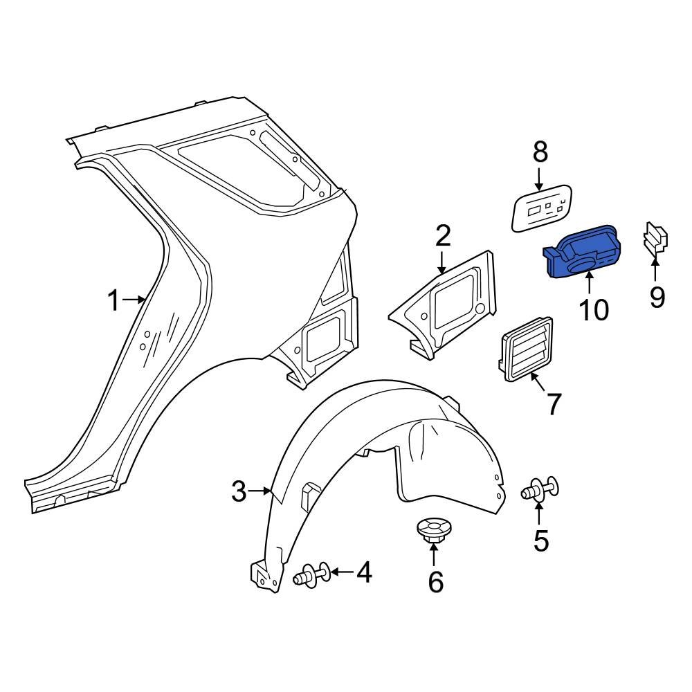 Mercedes-Benz OE 1666300067 - Rear Fuel Filler Housing