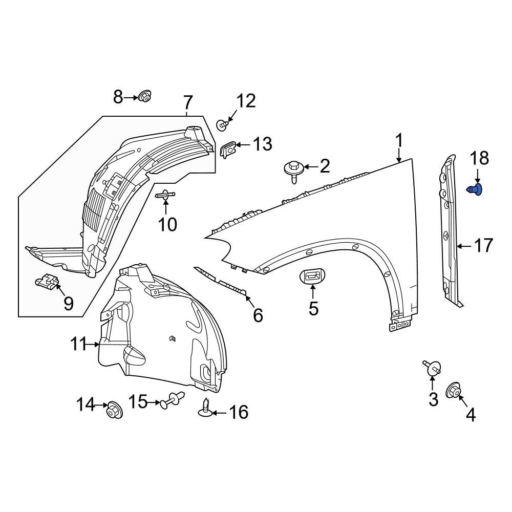 Mercedes-Benz OE 0029973386 - Fender Filler Panel Clip