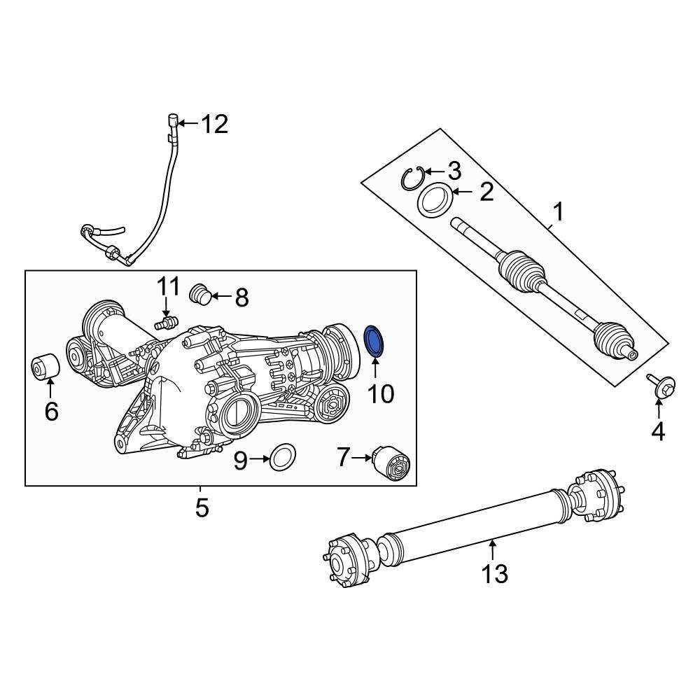 Mercedes-Benz OE 1643370059 - Front Differential Pinion Seal
