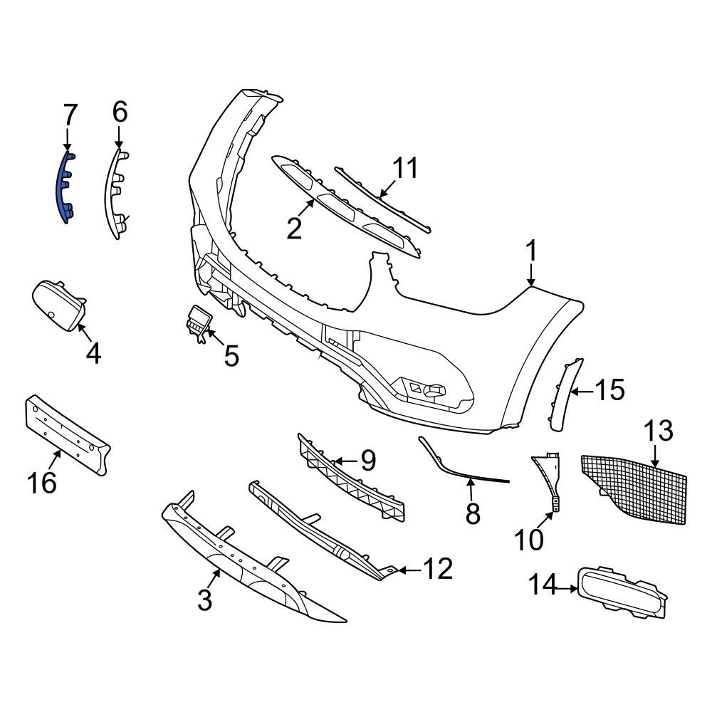Mercedes-Benz OE 1678855005 - Front Right Upper Bumper Trim
