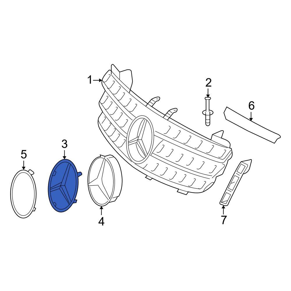 Mercedes-Benz OE 1648170116 - Front Grille Emblem