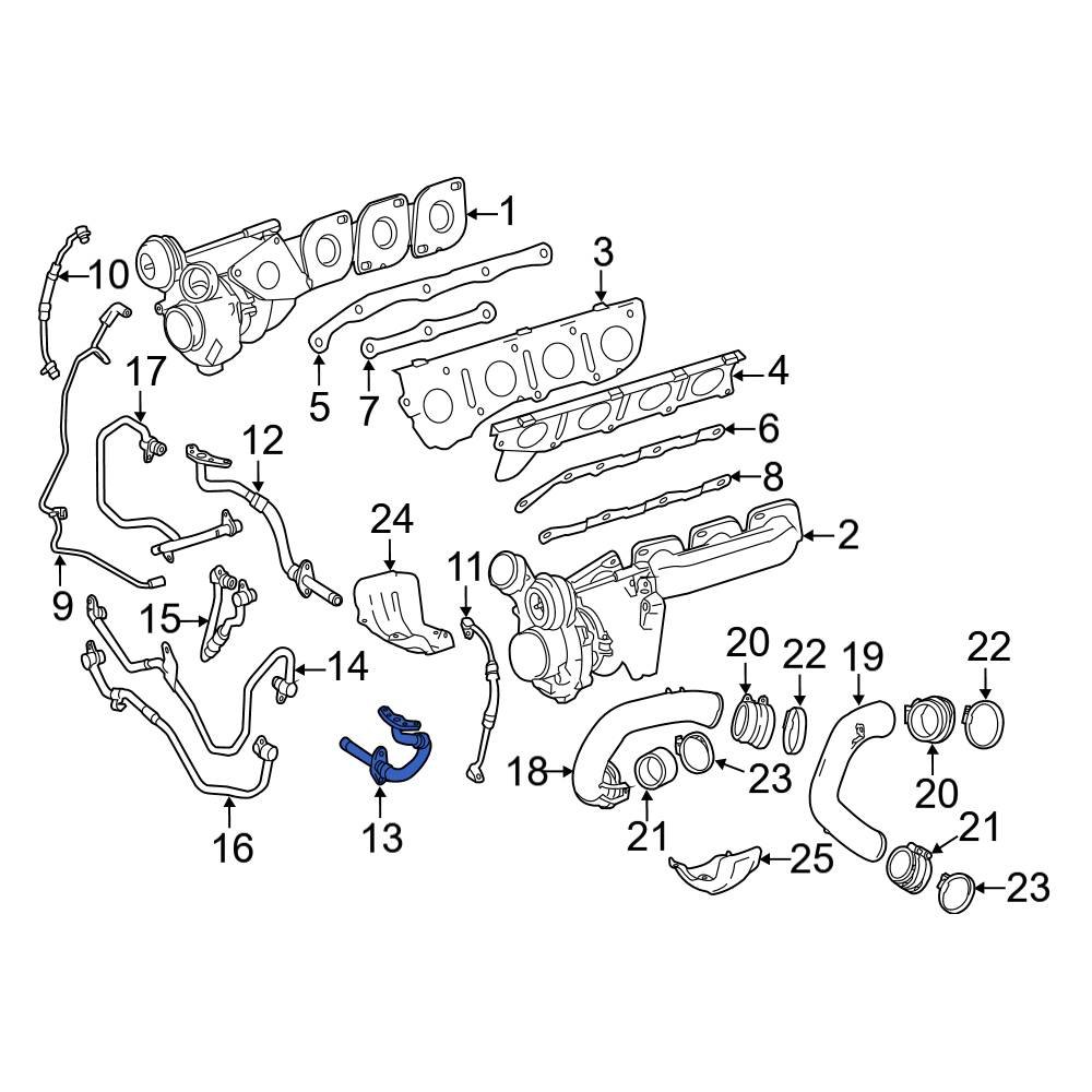 Mercedes-Benz OE 2780902300 - Left Turbocharger Oil Line
