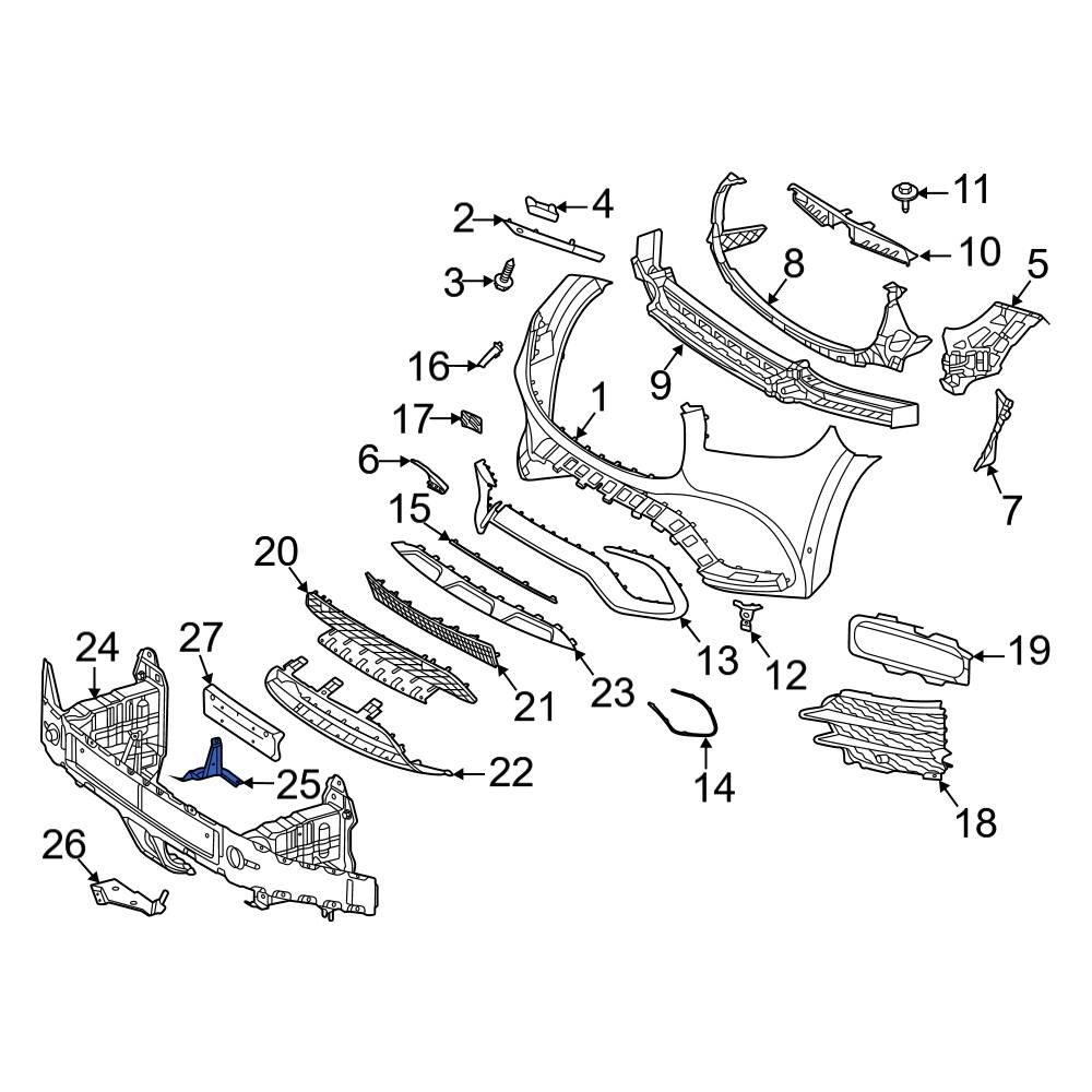 Mercedes-Benz OE 1676208500 - Front Left Bumper Impact Bar Bracket