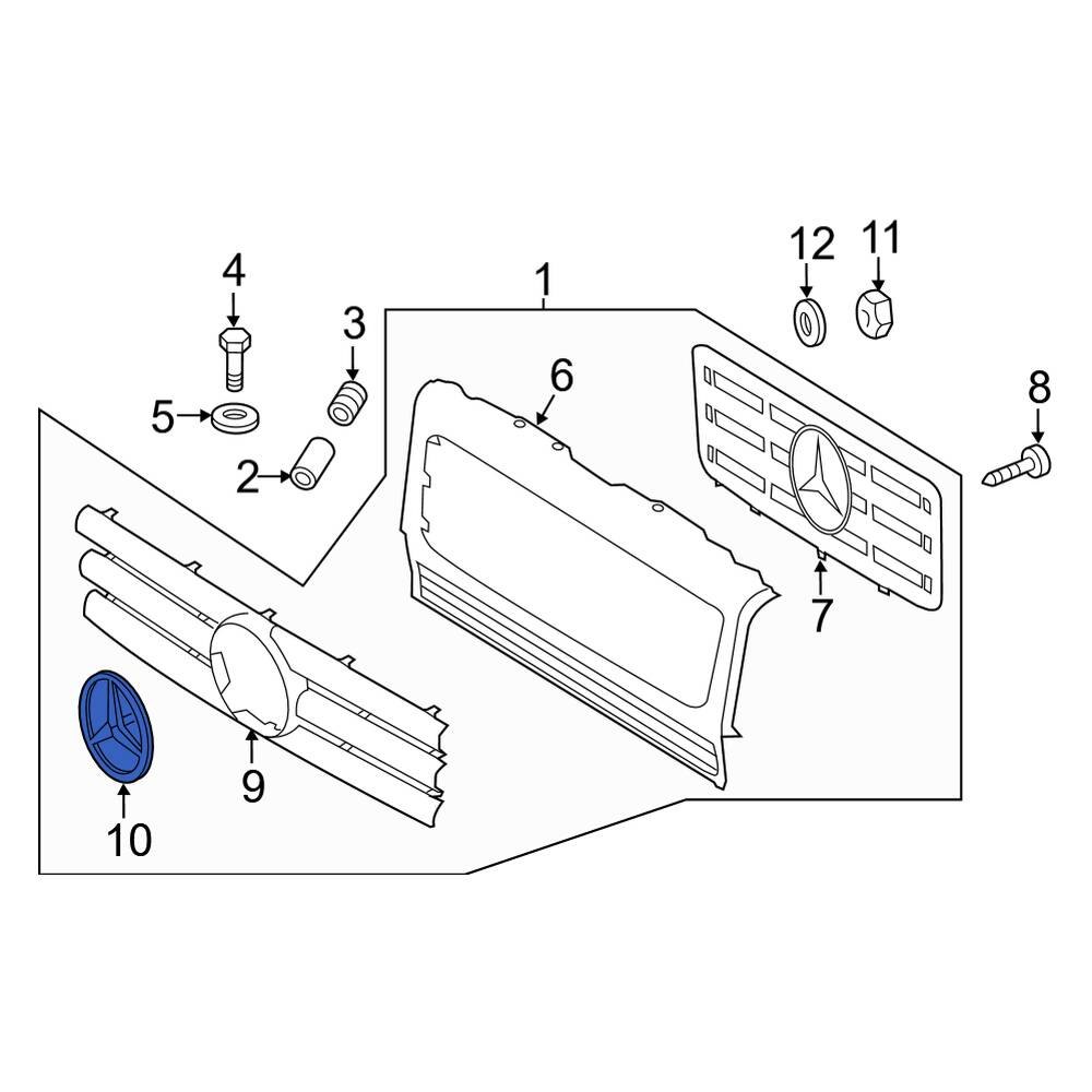 Mercedes-Benz OE 2078170016 - Front Grille Emblem