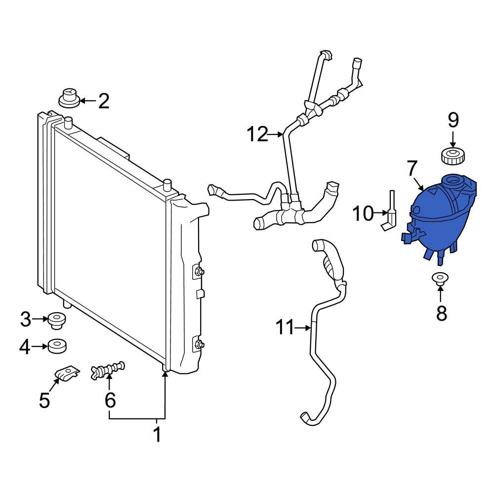 Mercedes-Benz OE 2045000949 - Front Engine Coolant Reservoir