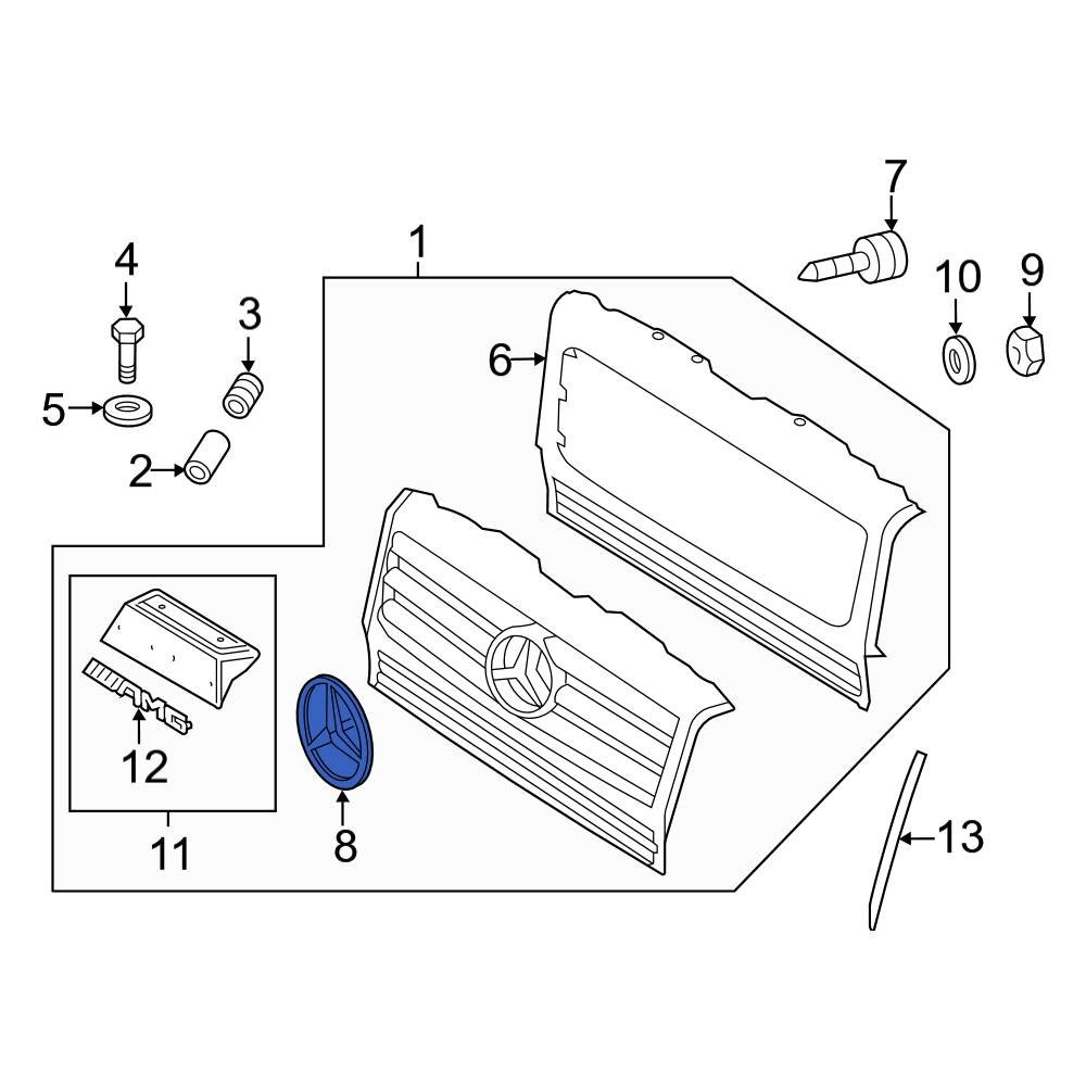 Mercedes-Benz OE 2078170016 - Front Grille Emblem