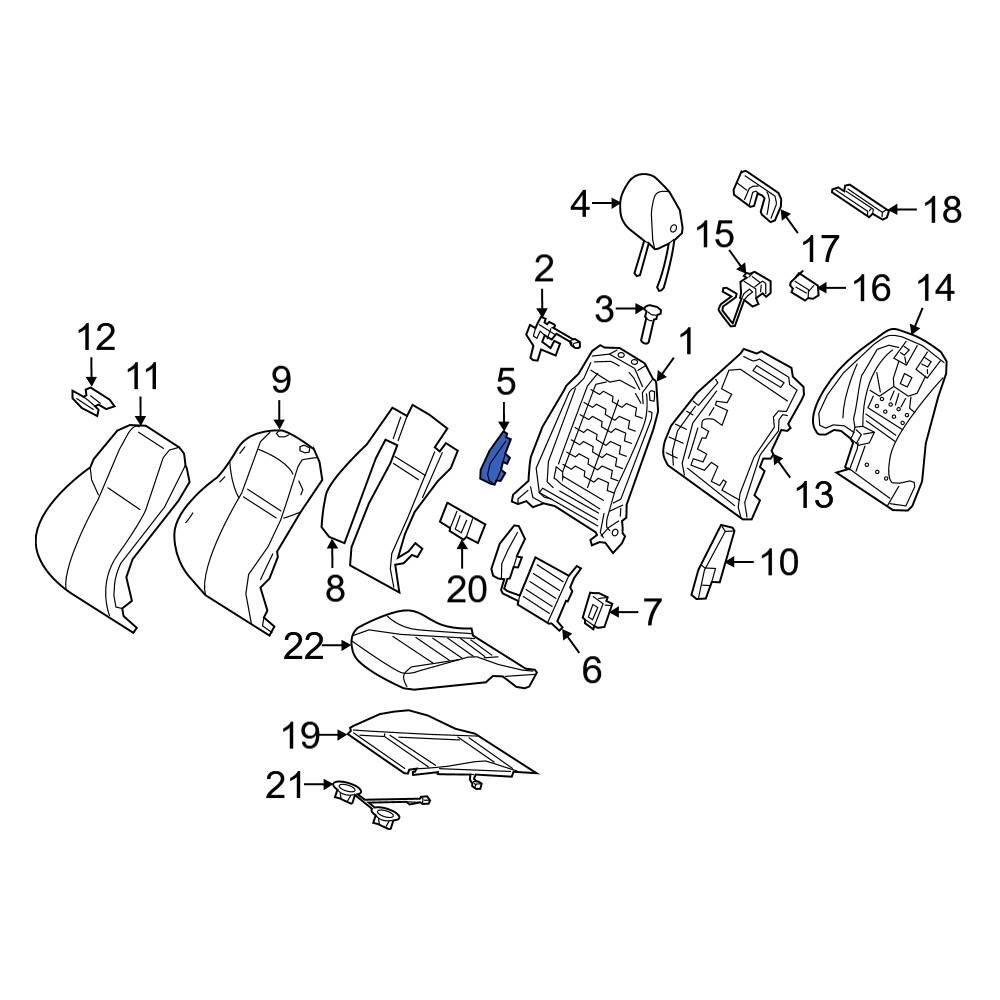 Mercedes-Benz OE 2139104103 - Front Right Inner Seat Lumbar Support Cushion