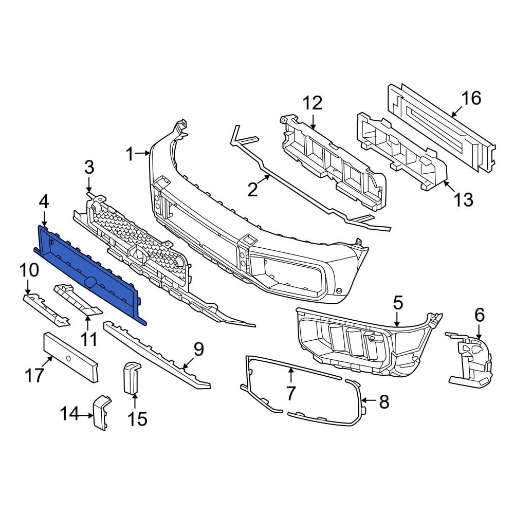 Mercedes-Benz OE 4658854701 - Front Lower Grille Molding