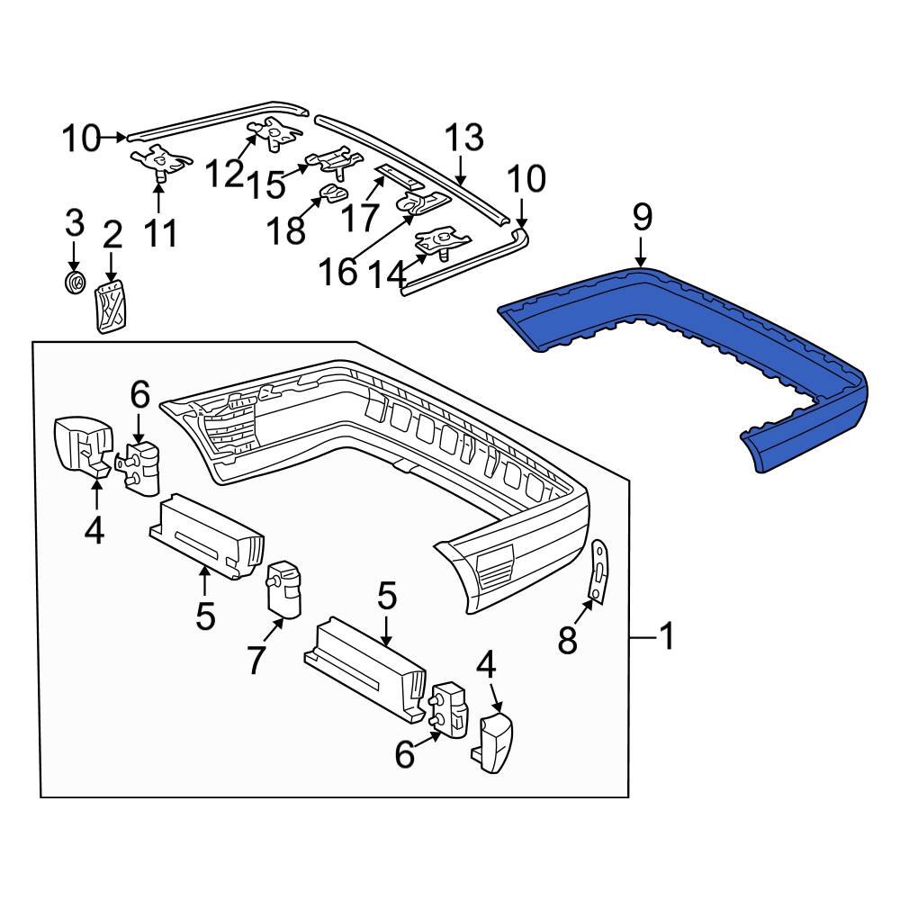 Mercedes-Benz OE 202885012167 - Rear Bumper Impact Bar