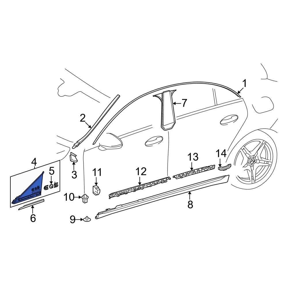 Mercedes-Benz OE 2976708001 - Front Left Door Opening Trim