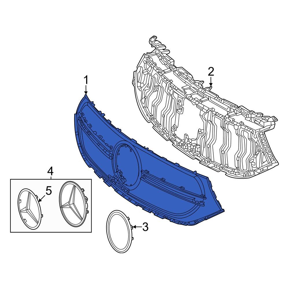 Mercedes-Benz OE 2438857201 - Front Left Grille