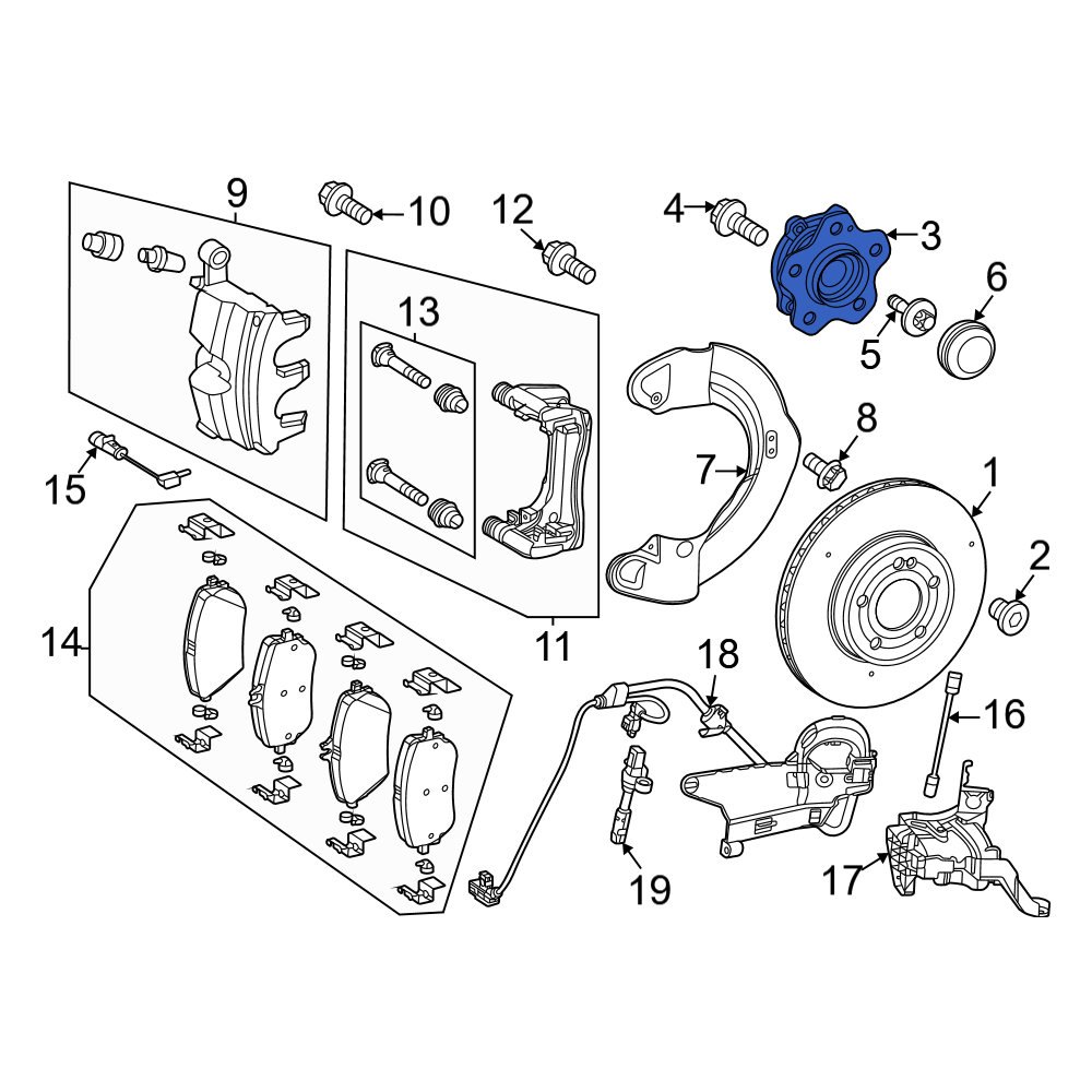 Mercedes-Benz OE 2473340500 - Front Wheel Bearing and Hub Assembly