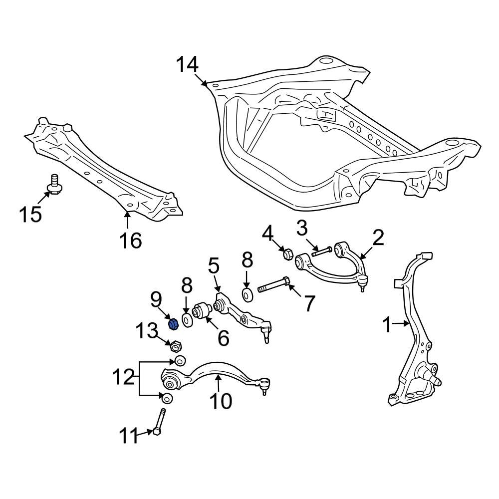 Mercedes-Benz OE 000000003281 - Lower Suspension Control Arm Nut