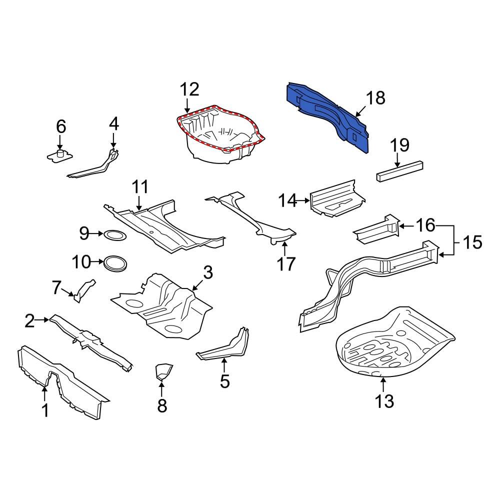 Mercedes-Benz OE 2216100314 - Rear Floor Pan Crossmember