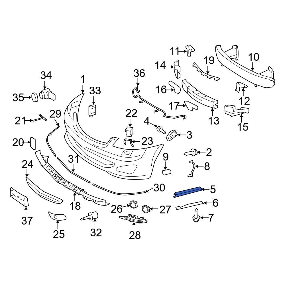 Mercedes-Benz OE 2218850814 - Front Right Bumper Cover Support Rail Bracket