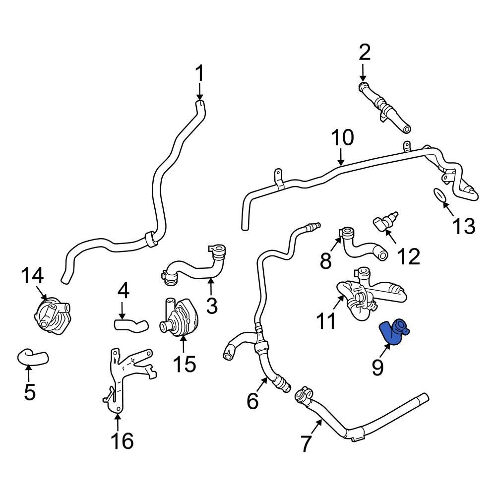 Mercedes-Benz OE 2215016684 - Drive Motor Inverter Radiator Hose