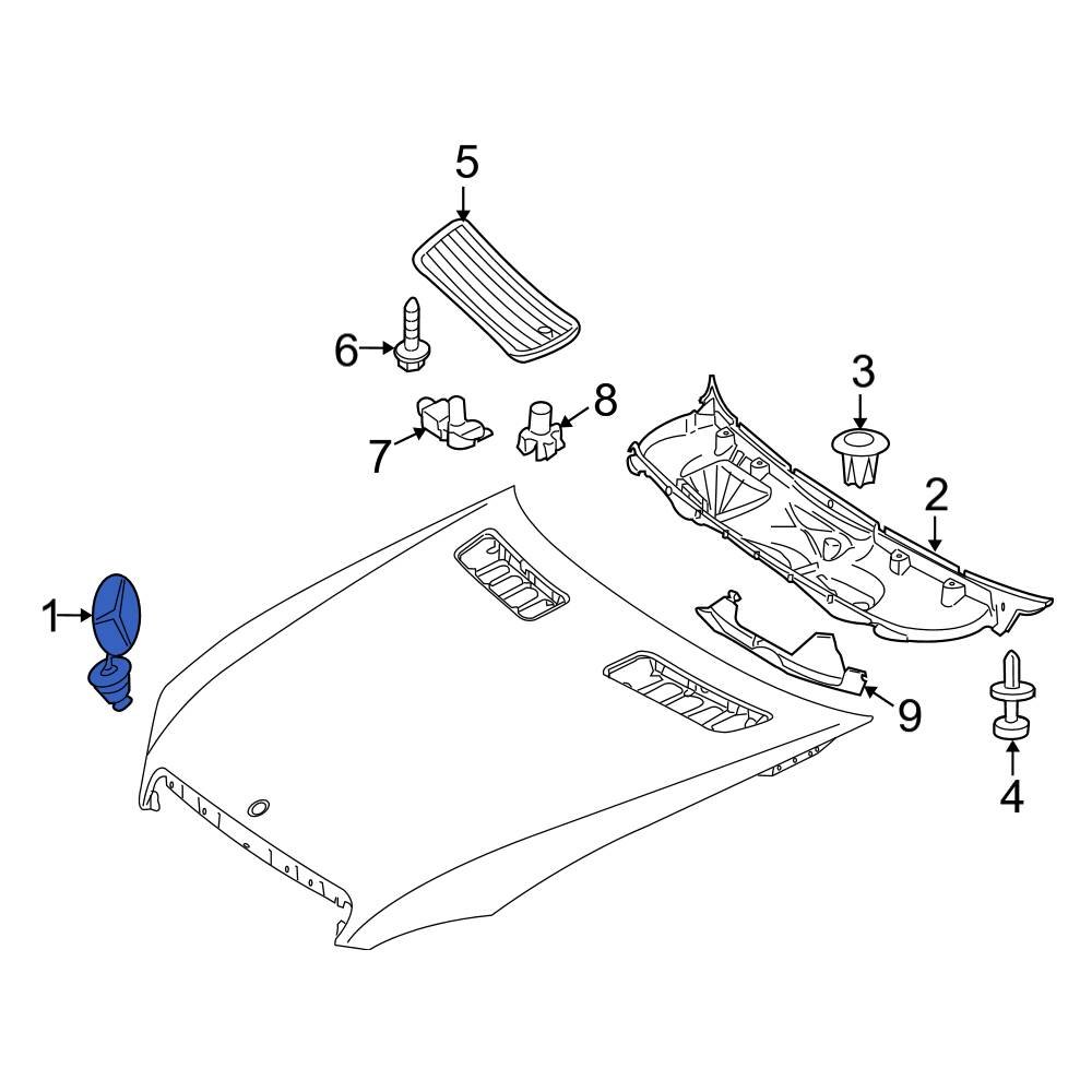 Mercedes-Benz OE 2218800086 - Front Hood Emblem