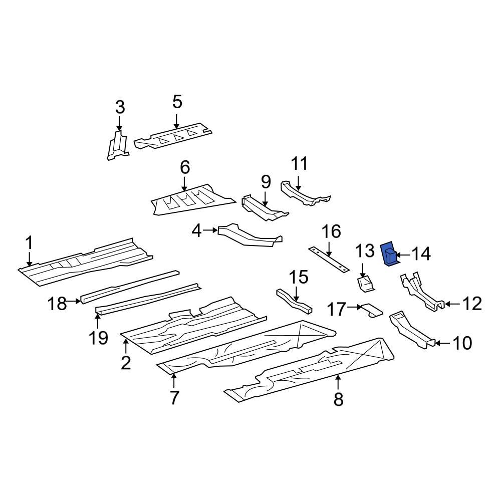 Mercedes-Benz OE 2216100130 - Rear Floor Pan Reinforcement Bracket