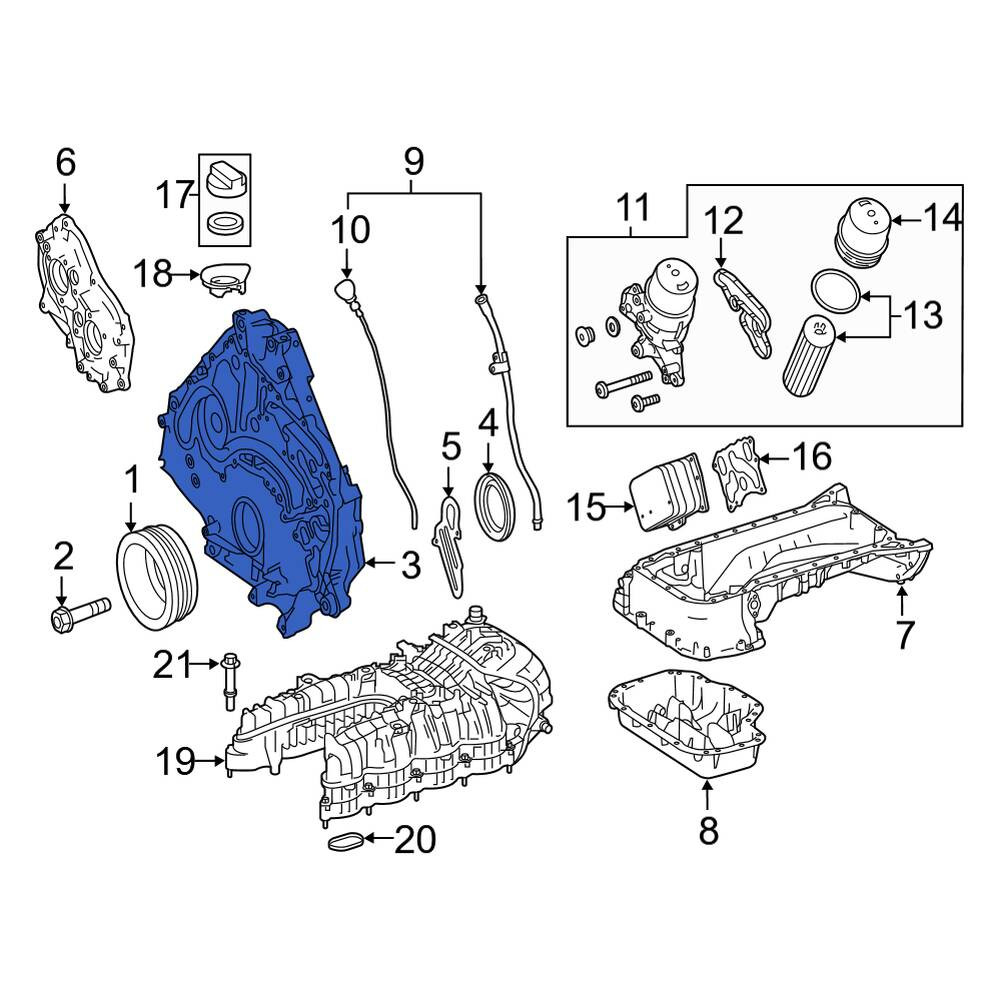 Mercedes-Benz OE 2760150201 - Upper Engine Timing Cover