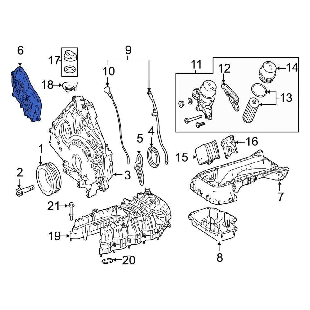 Mercedes-Benz OE 2760150201 - Upper Engine Timing Cover