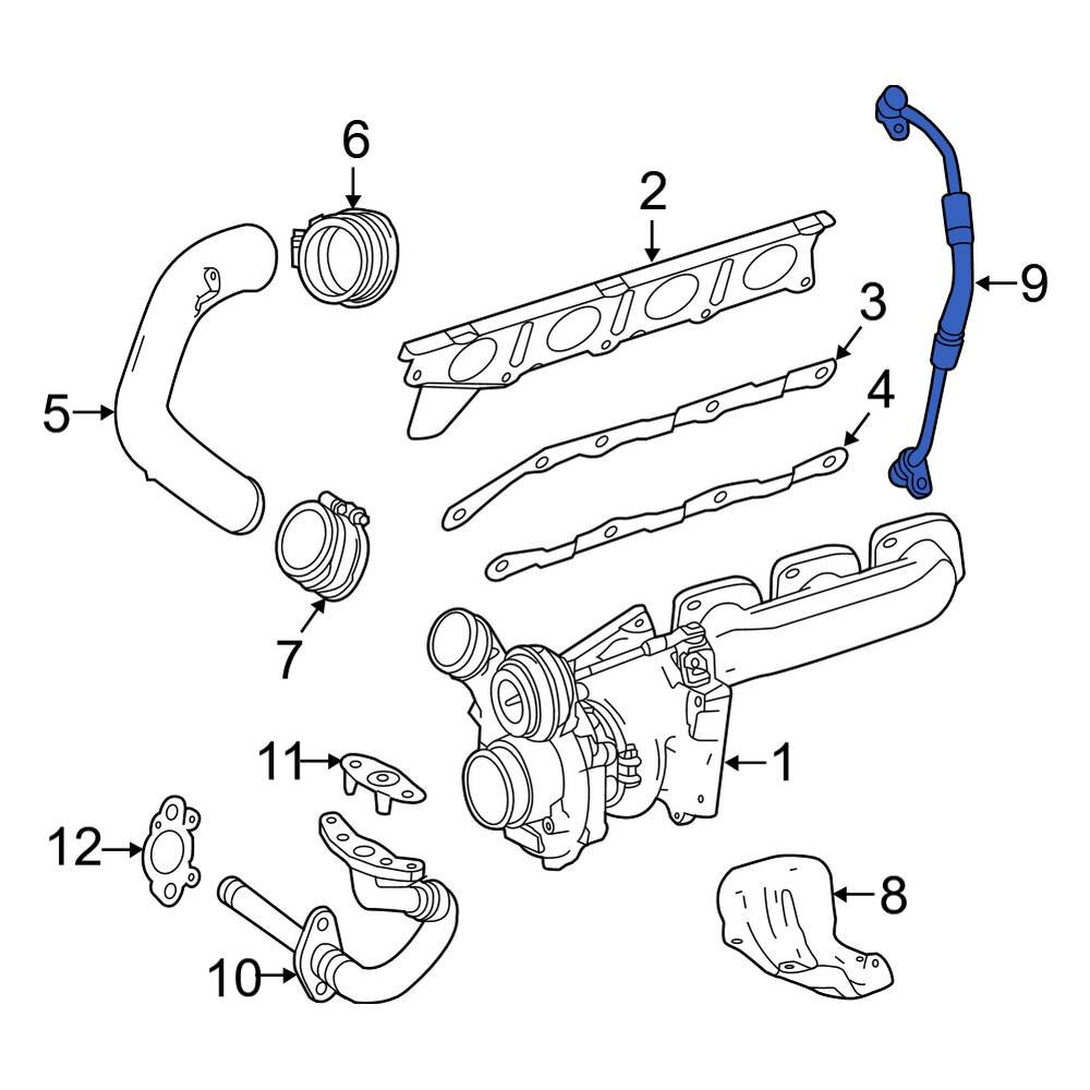 Mercedes-Benz OE 2780902300 - Left Turbocharger Oil Line