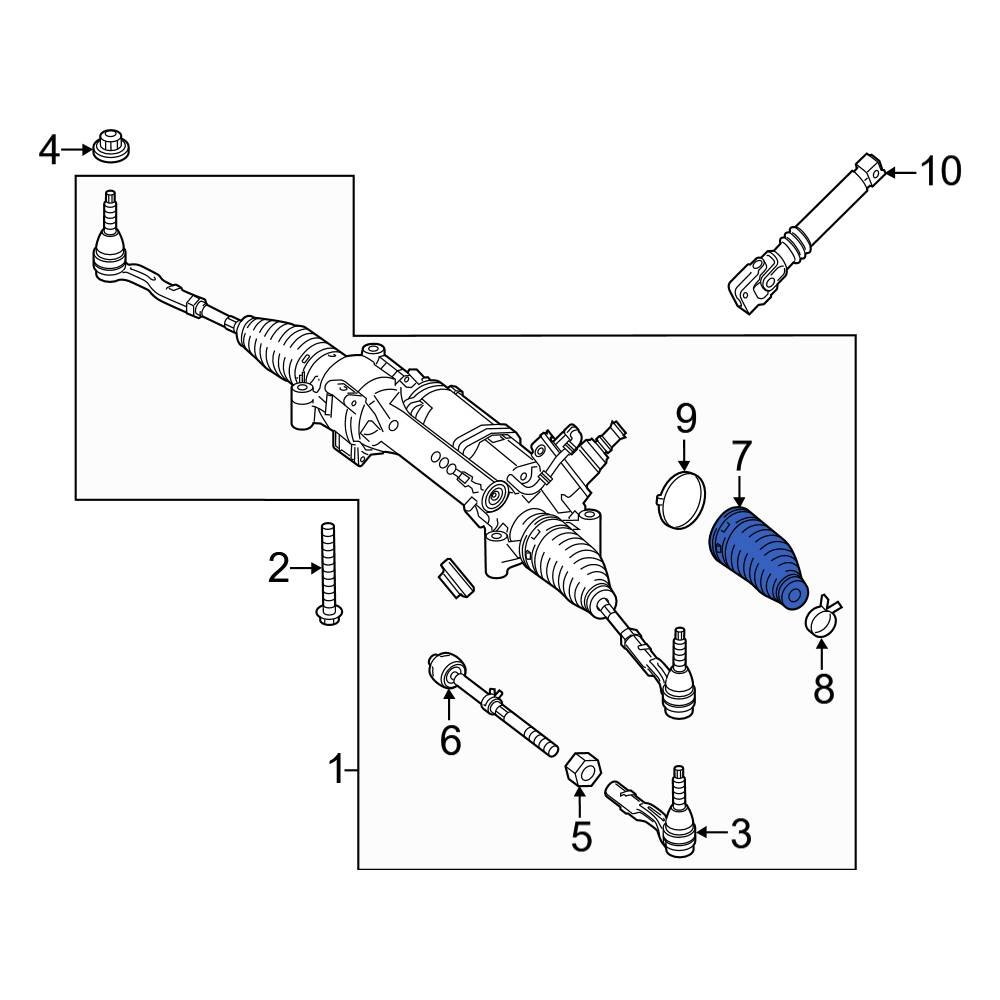 Mercedes-Benz OE 212463049664 - Rack and Pinion Bellows