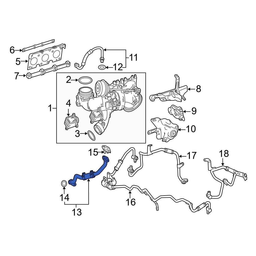 Mercedes-Benz OE 2760900577 - Left Turbocharger Oil Line