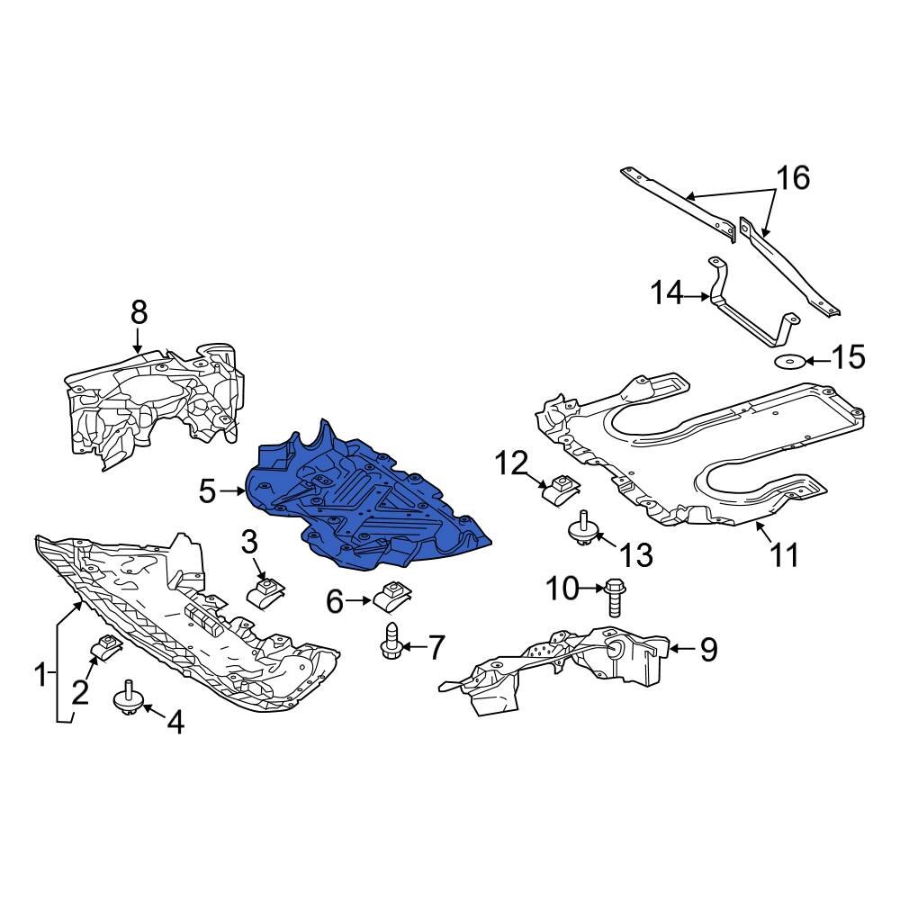 Mercedes-Benz OE 2175200323 - Front Forward Radiator Support Splash Shield