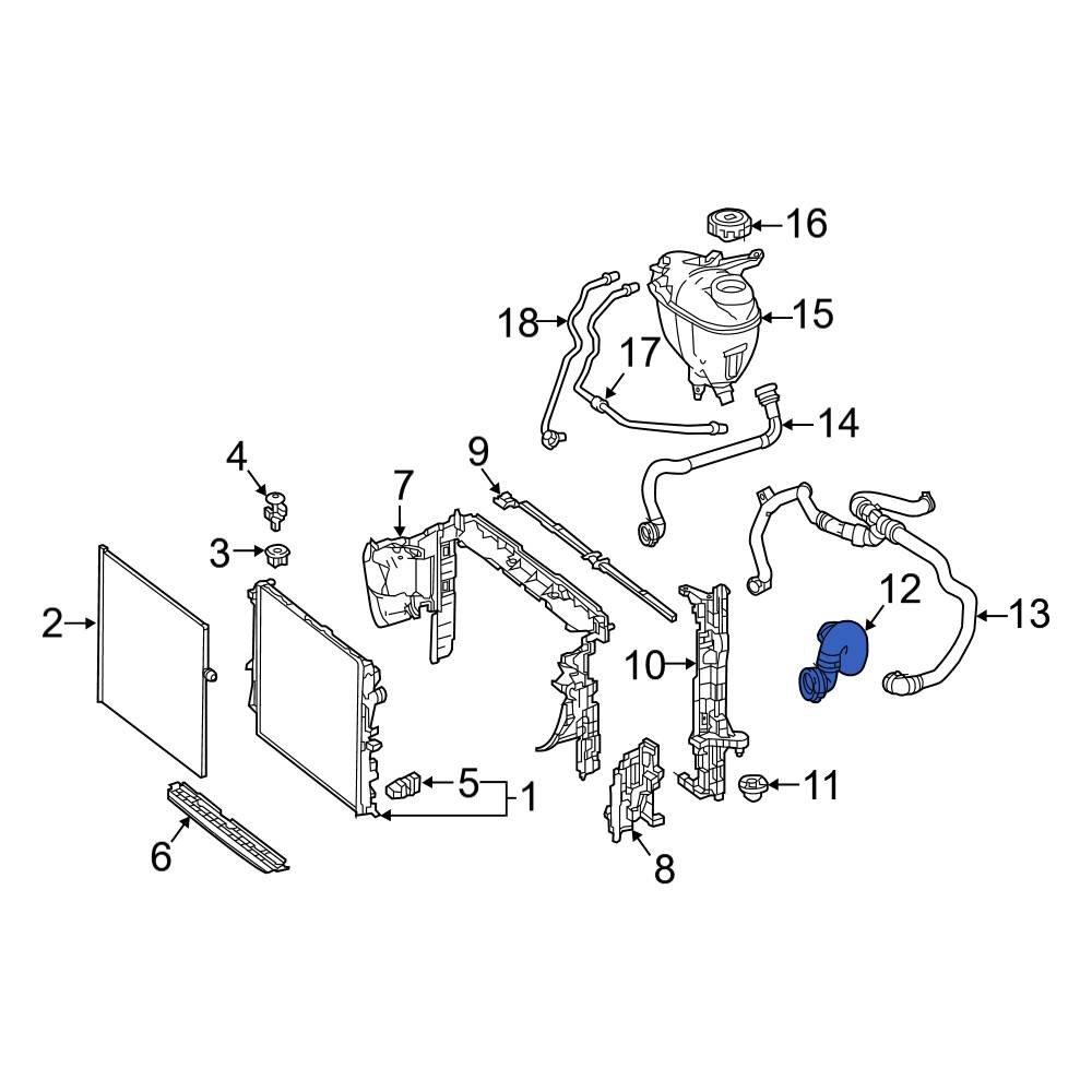 Mercedes-Benz OE 2225014291 - Upper Radiator Coolant Hose