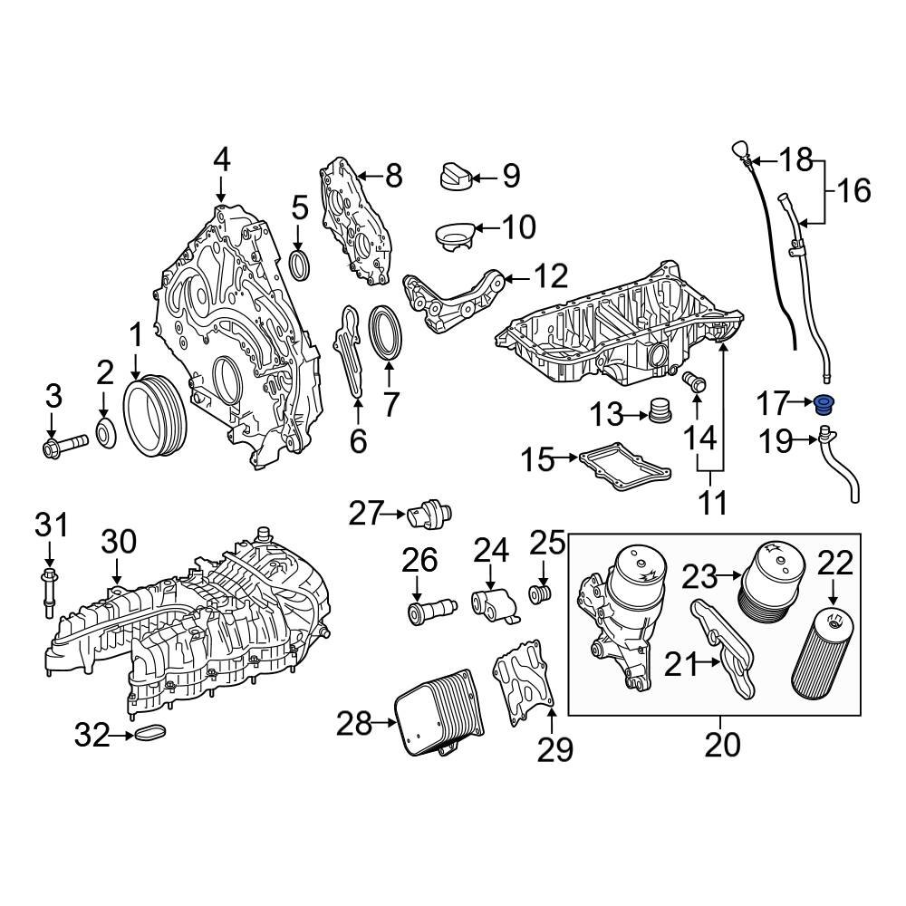 Mercedes-Benz OE 1120160000 - Engine Oil Dipstick Tube O-Ring
