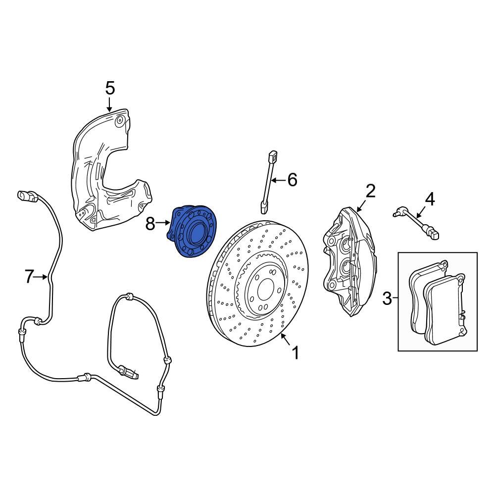 Mercedes-Benz OE 2223340206 - Front Wheel Bearing and Hub Assembly