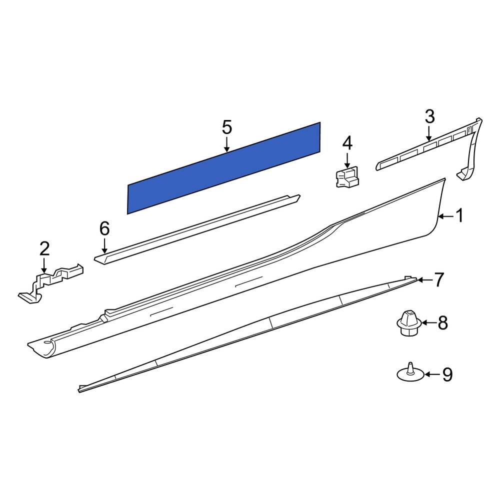 Mercedes-Benz OE 2228851537 - Front Rocker Panel Molding Insulator