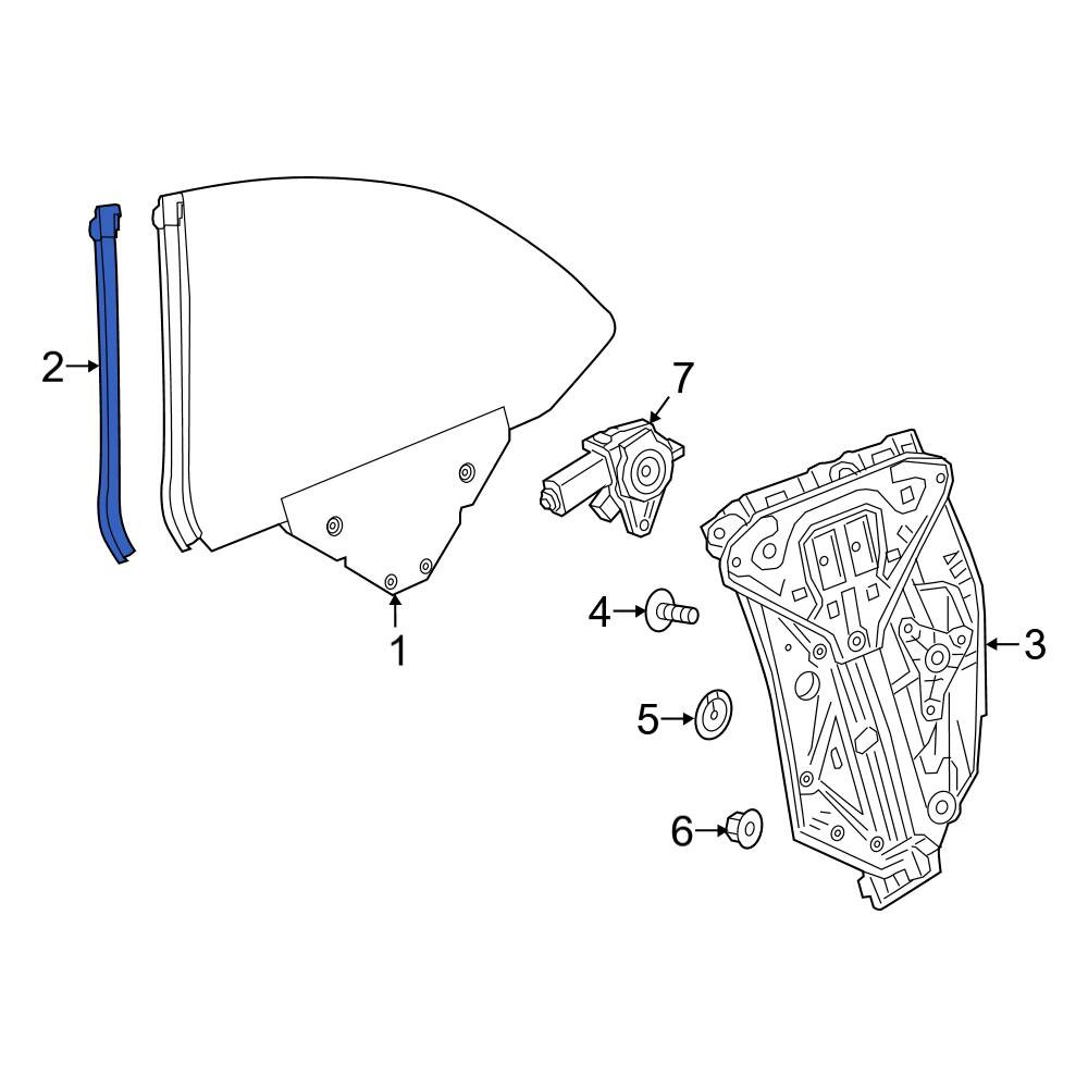 Mercedes-Benz OE 2176701300 - Rear Left Quarter Glass Seal